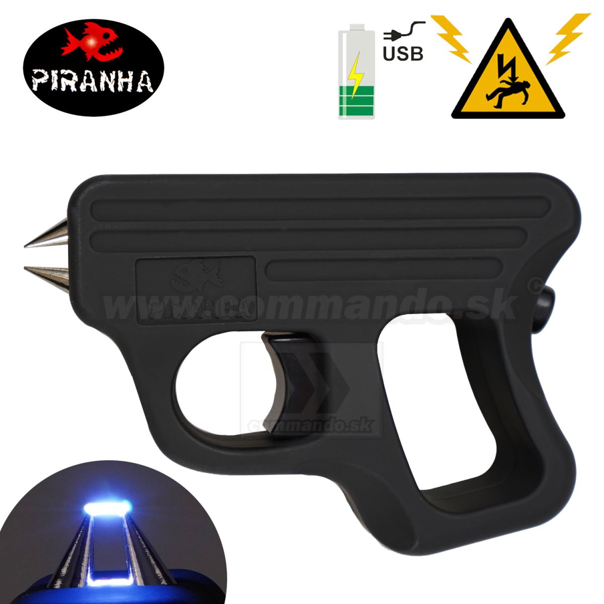 Paralyzer Piranha Pistol Shock USB Self Defence Electroshock | Commando.sk