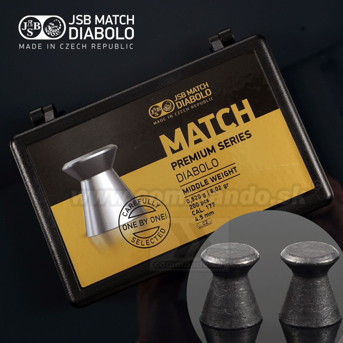 JSB Match Premium Series Middle 4,52mm 200ks | Commando.sk