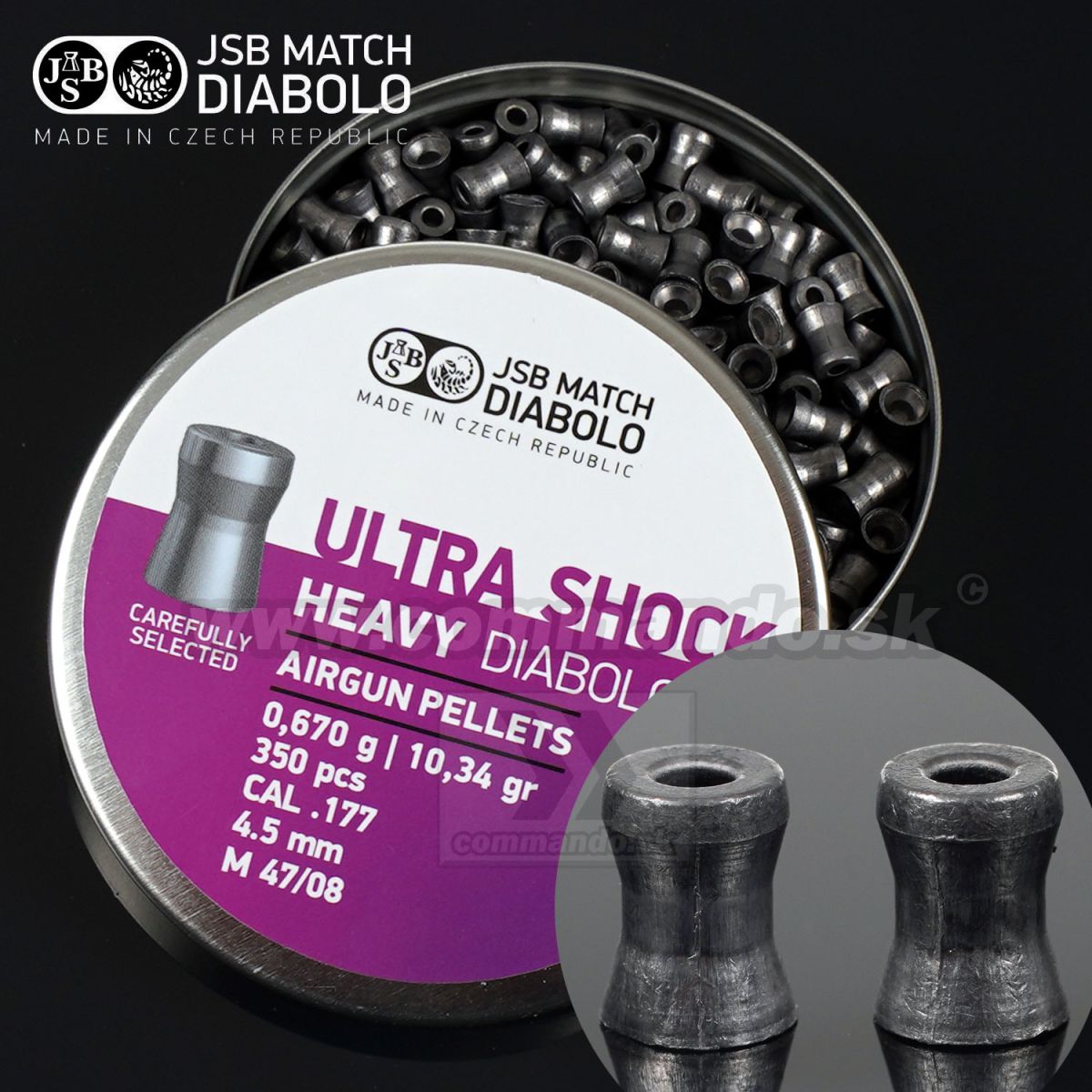 JSB Ultra Shock Heavy Diabolo 4,5mm 350ks | Commando.sk