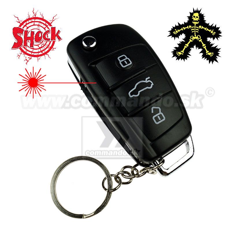Kľúčenka Shock Car Key s červeným laserom | Commando.sk