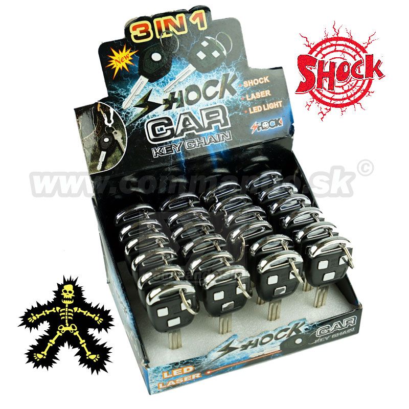 Kľúčenka Shock Car Key Classic s Laserom a Ledkou | Commando.sk