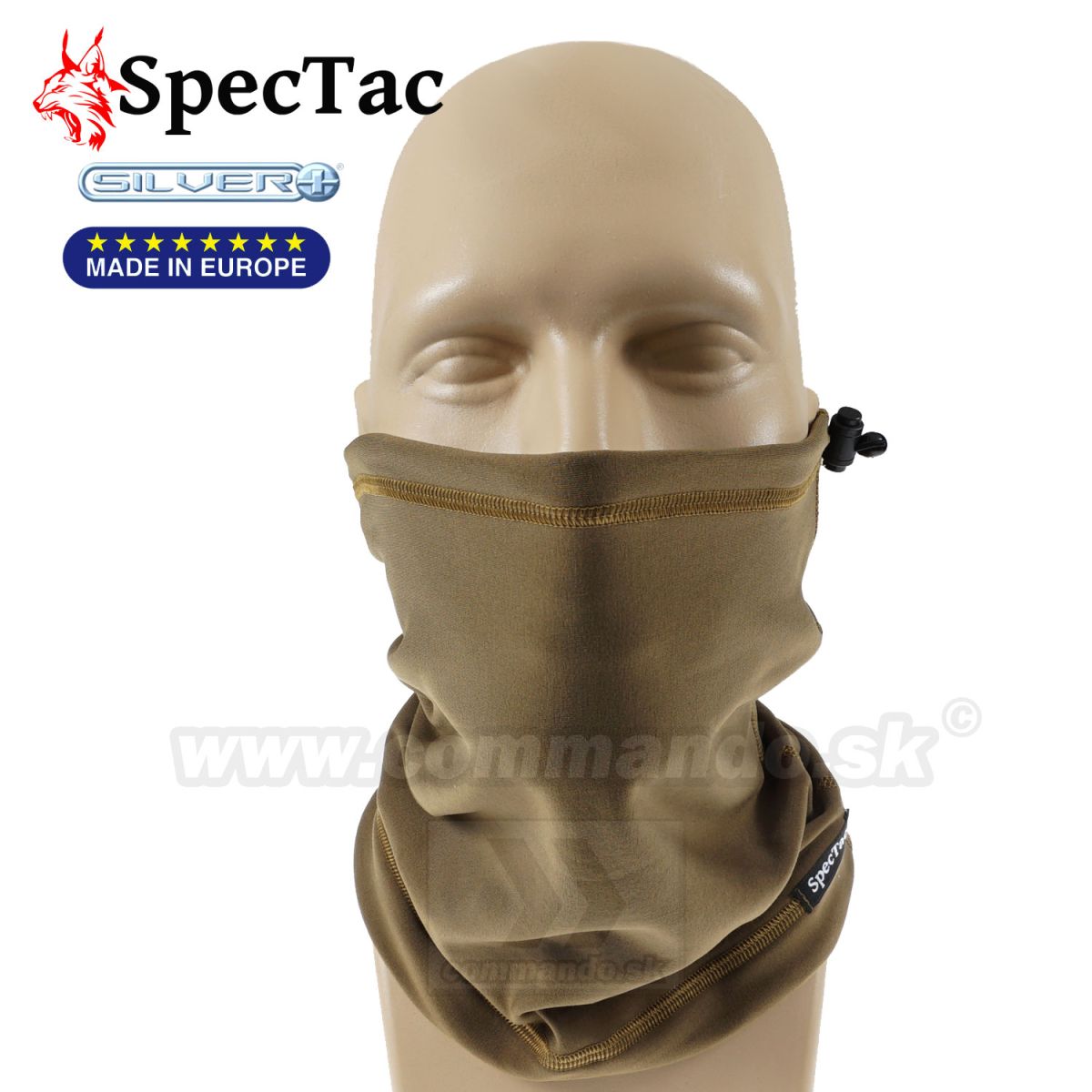 SpecTac Termoaktivna Multifunkčná šatka Bufka TAN Silver Plus | Commando.sk