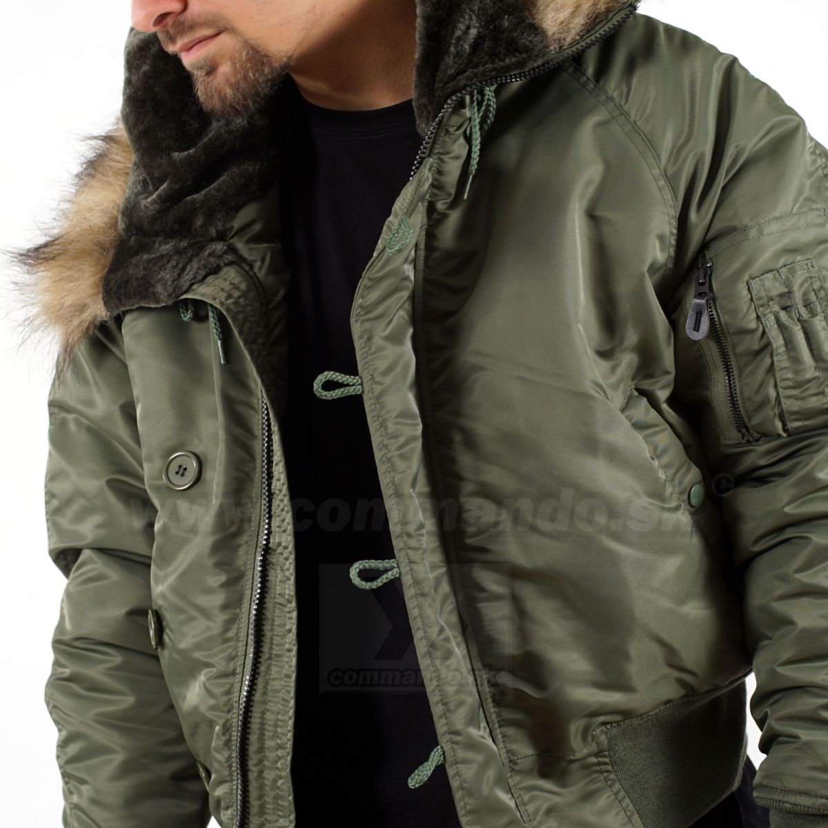 US N2B Pilot Jacket zelená bombera Basic Miltec® | Commando.sk