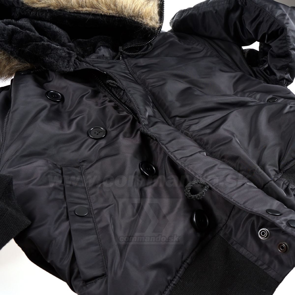 US N2B Pilot Jacket čierna bombera Basic Miltec® | Commando.sk
