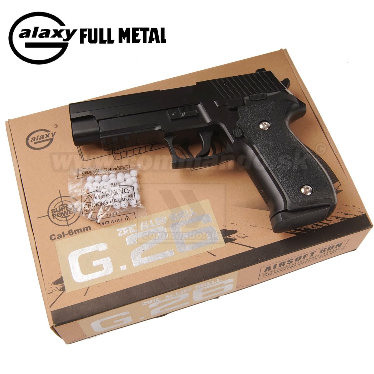 Airsoft Pistol Galaxy G26 P226 Full Metal ASG 6mm | Commando.sk