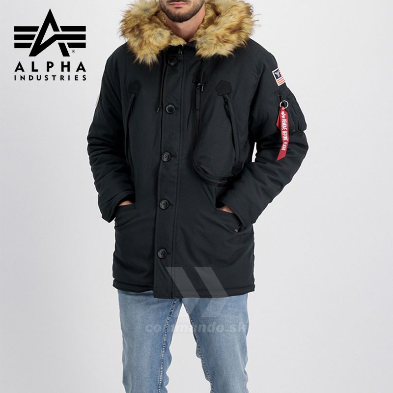 Alpha Industries Parka Polar Jacket black | Commando.sk