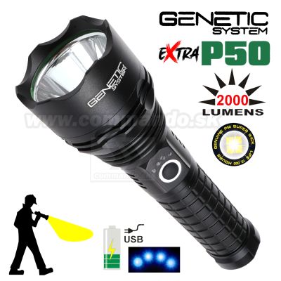 Genetics Optics XHP50 P50 Extra Strong 2000 Lumen USB svietidlo | Commando.sk