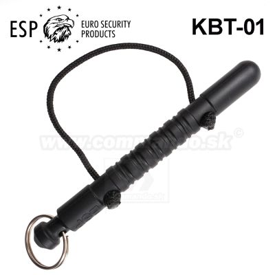 Kubotan Black Plastic Round s krúžkom a lankom | Commando.sk
