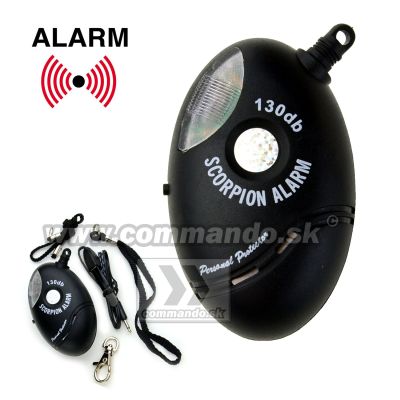 Scorpion Personal Alarm Osobný alarm 130 dB 3v1 | Commando.sk
